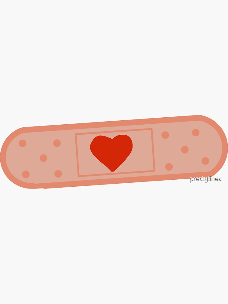 "Heart Band-aid" Sticker for Sale by prettylines | Redbubble
