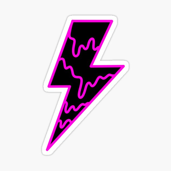 "Drippy hot pink lightning bolt" Sticker by ereilly99 | Redbubble