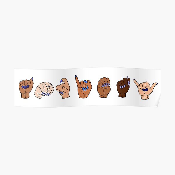 "Anxiety Sign Language, ASL" Poster for Sale by Emmbrawl | Redbubble