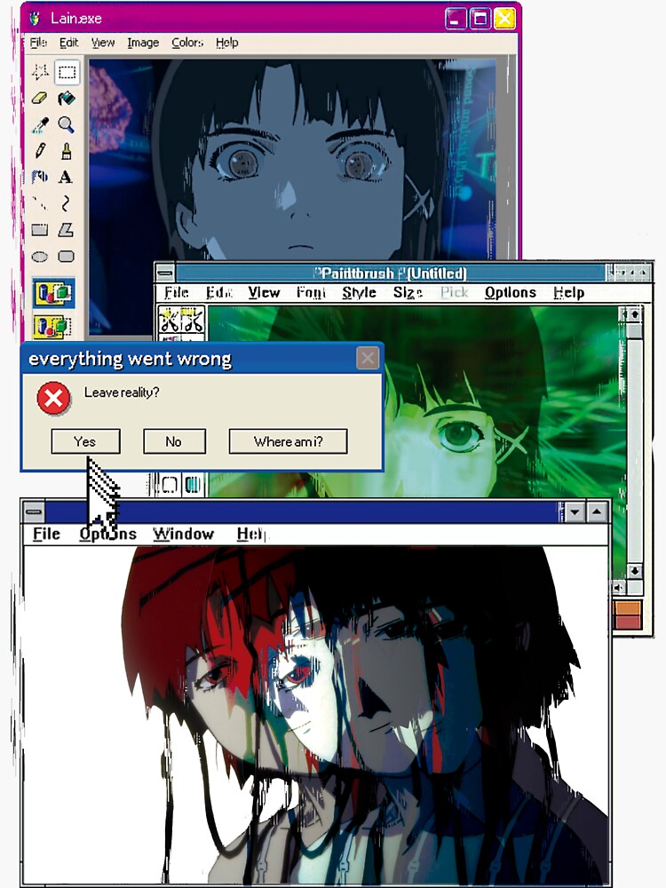 "Lain windows edit" Sticker by ARML | Redbubble