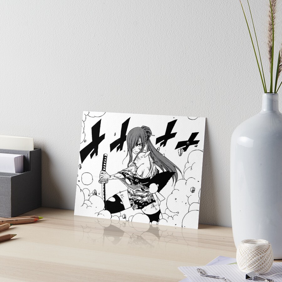 "Erza Scarlet (Manga Panel)" Art Board Print for Sale by MangaPanels ...