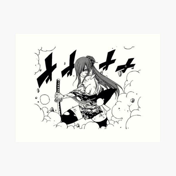 "Erza Scarlet (Manga Panel)" Art Print by MangaPanels | Redbubble