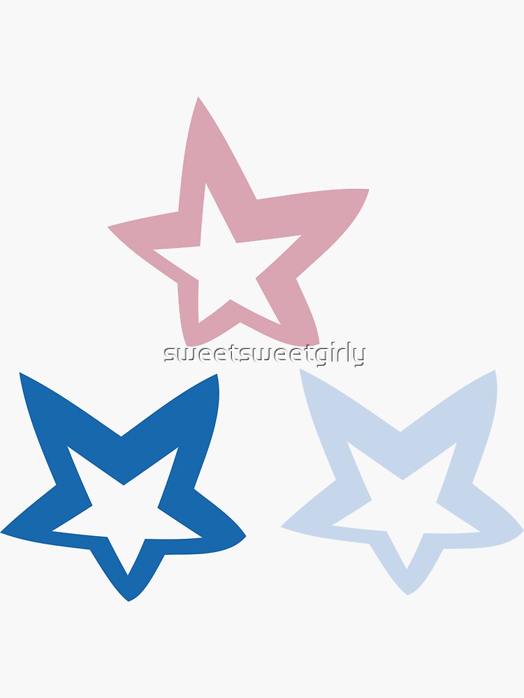 Pegatina «Estrellas de color rosa pastel y azul» de sweetsweetgirly ...