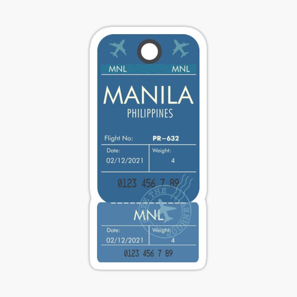 "RETRO PLANE TICKET MANILA PHILIPPINES" Sticker by aydapadi | Redbubble