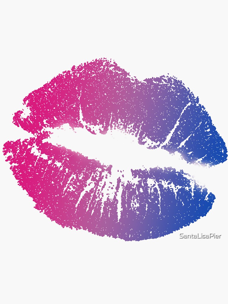 "Bi Flag Ombre Kiss" Sticker for Sale by SantaLisaPier | Redbubble