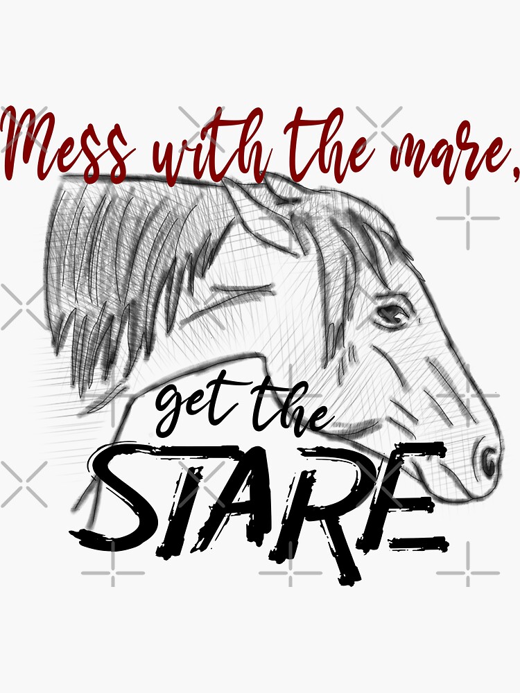 "Equestrian Mare Stare " Sticker by lyng-953 | Redbubble