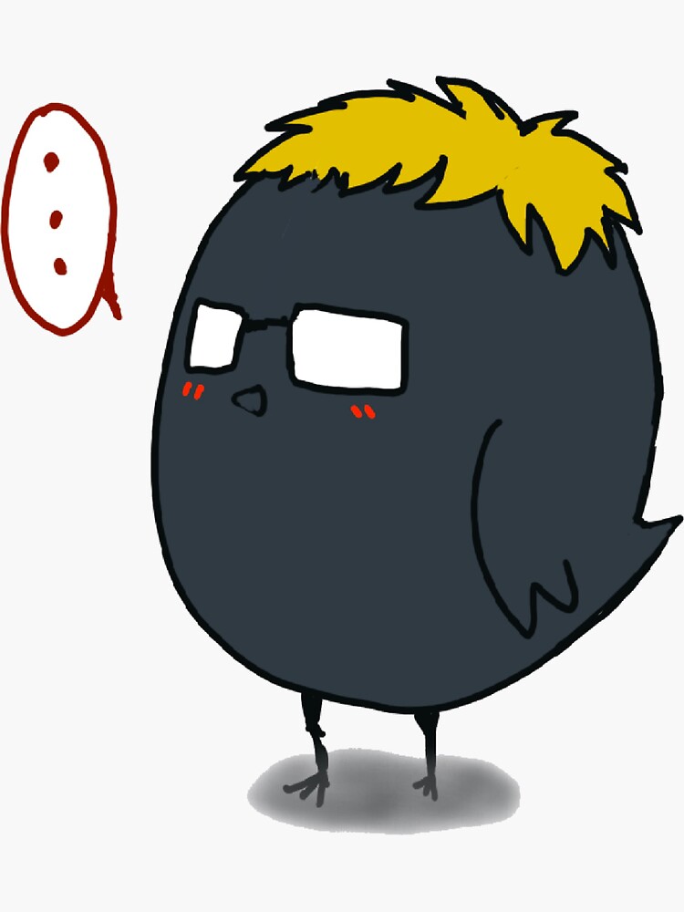 "Tsukkishima kei chibi crow design " Sticker for Sale by connie-arts ...