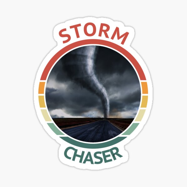 "Storm Chaser Weather Tornado Hurricane Retro Graphic Design" Sticker ...