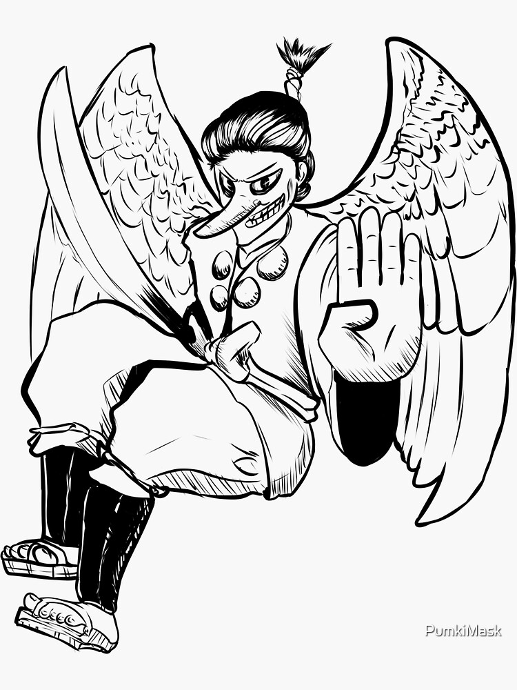 Tengu Japanese Yokai Sticker For Sale By Pumkimask Redbubble