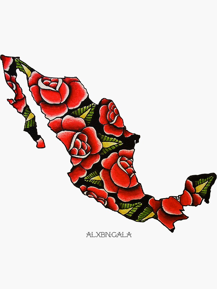 "Mexico Map" Sticker for Sale by alxbngala | Redbubble