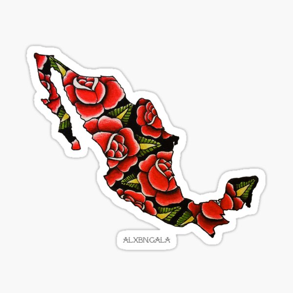 "Mexico Map" Sticker for Sale by alxbngala | Redbubble
