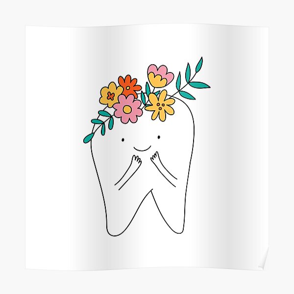 "Dentistry teeth. Cute cartoon tooth." Poster by IrinaOstapenko | Redbubble