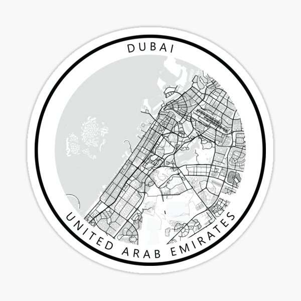"Dubai, United Arab Emirates Map (Theme 1)" Sticker for Sale by Mapnify ...