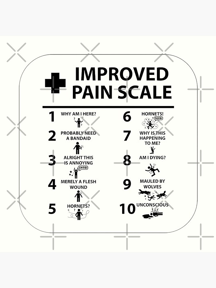 "Improved Pain Scale" Art Print for Sale by Dawn-Cawet | Redbubble