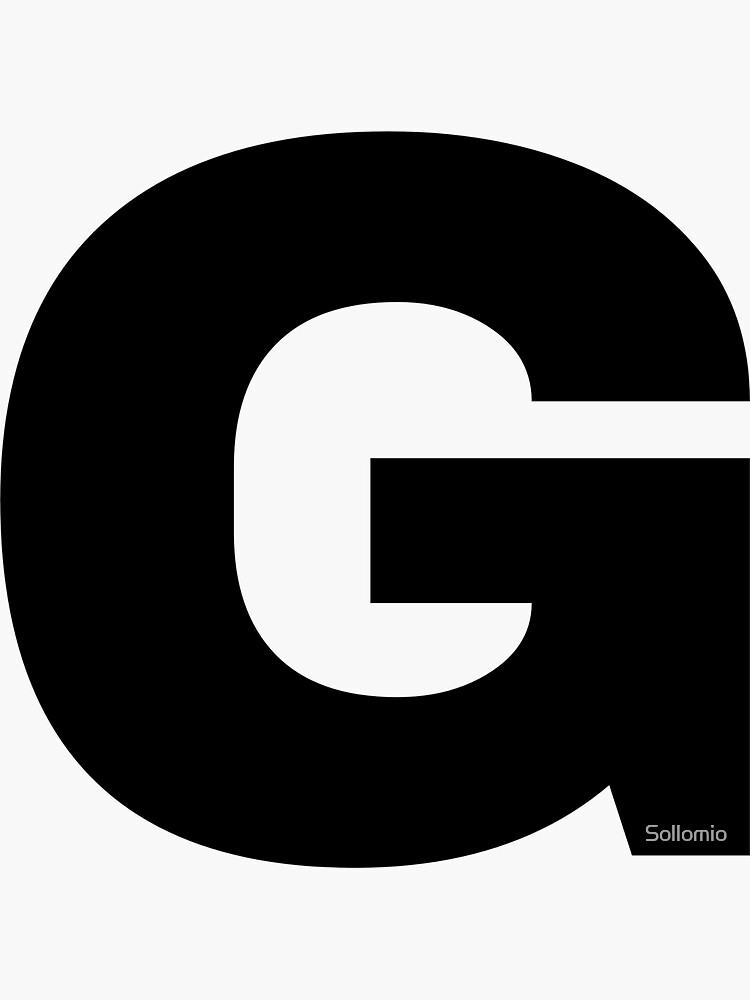 "Bold Black Letter "G" Initial" Sticker for Sale by Sollomio | Redbubble
