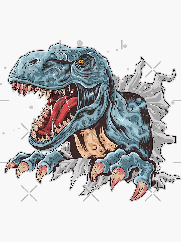 "Angry Dinosaur" Sticker for Sale by VeePeek | Redbubble