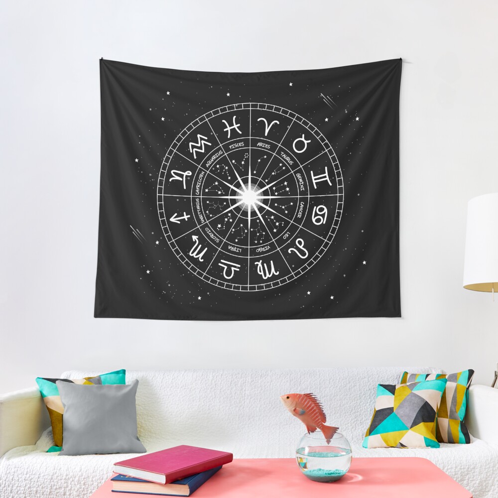 "Zodiac Symbols Wheel" Tapestry for Sale by MAZAX | Redbubble