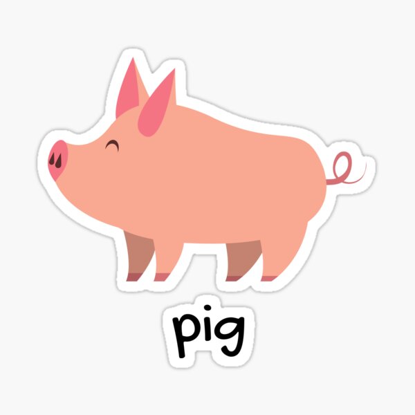 "Funny, cute, pig, cartoon illustration, handwritten, cursive text ...