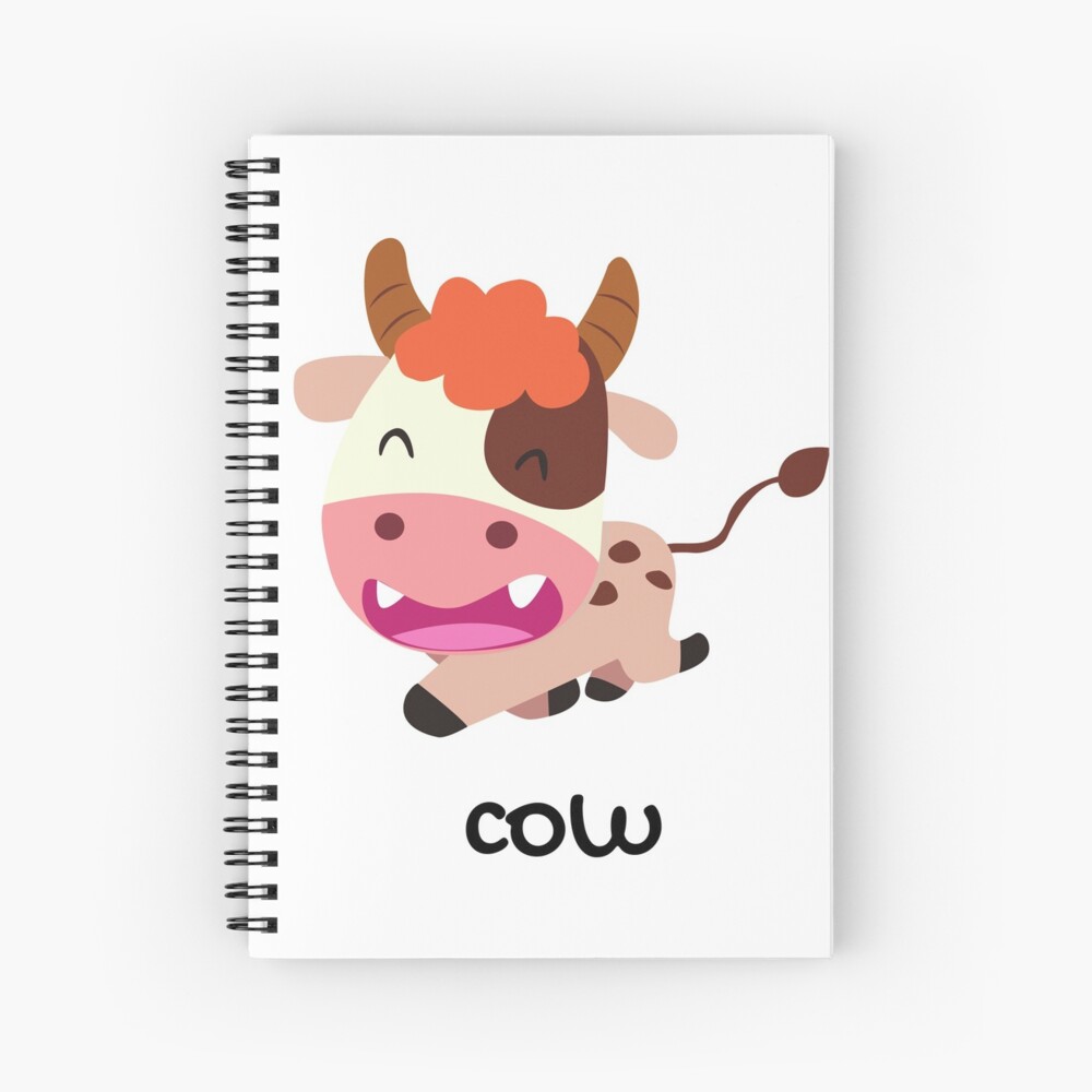 Cuaderno de espiral «Divertido, lindo, vaca, ilustración de dibujos ...