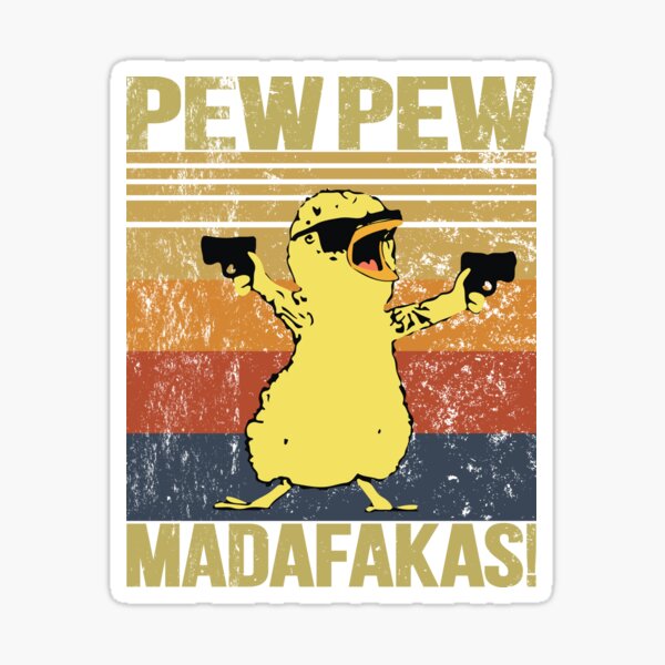 "Vintage Retro Chick Pew Pew Madafakas! Cute Thug Chick holding gun ...