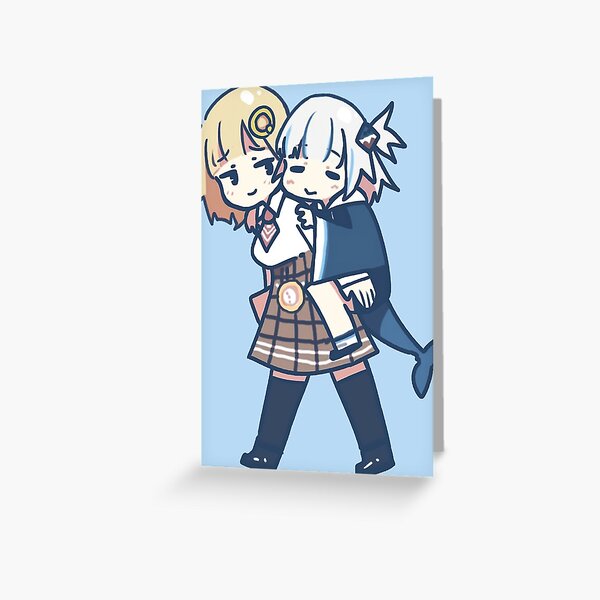 Carte de vœux « Amelia Watson Gawr Gura Sleeping Chibi Hololive », par ...