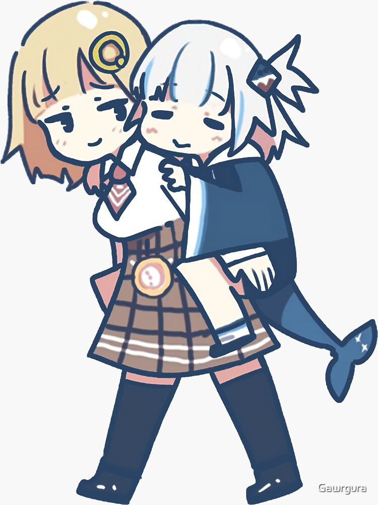 Pegatina «Amelia Watson Gawr Gura Durmiendo Chibi Hololive» de Gawrgura ...