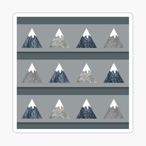 "Stone texture mountain triangles pattern with grey stripes" Sticker ...