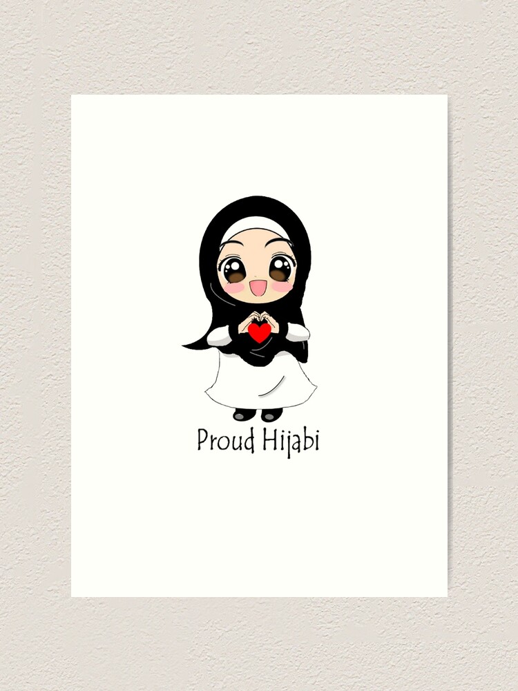 "Proud Muslima, Cute Hijabi Anime Girl. Islamic Art, Manga" Art Print ...