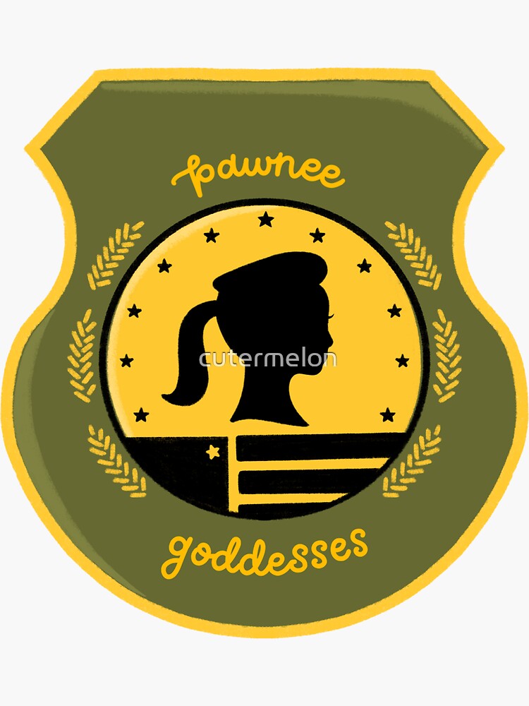 "Parks and Rec Pawnee Goddesses Badge" Sticker for Sale by cutermelon ...