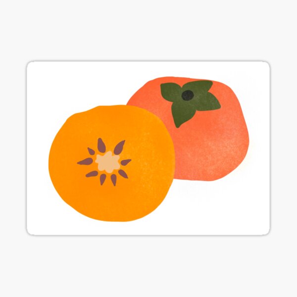 "Minimalist persimmon fruits" Sticker for Sale by cecilysesame | Redbubble