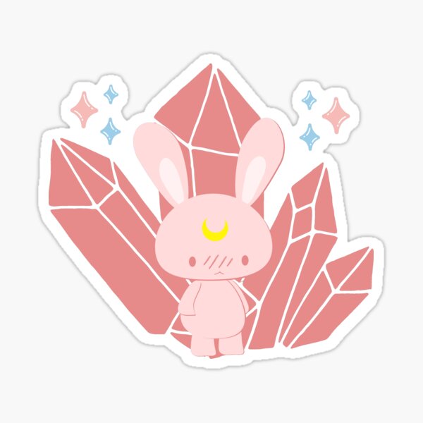 "Crystal Moon Bunny" Sticker for Sale by avocadissimo | Redbubble