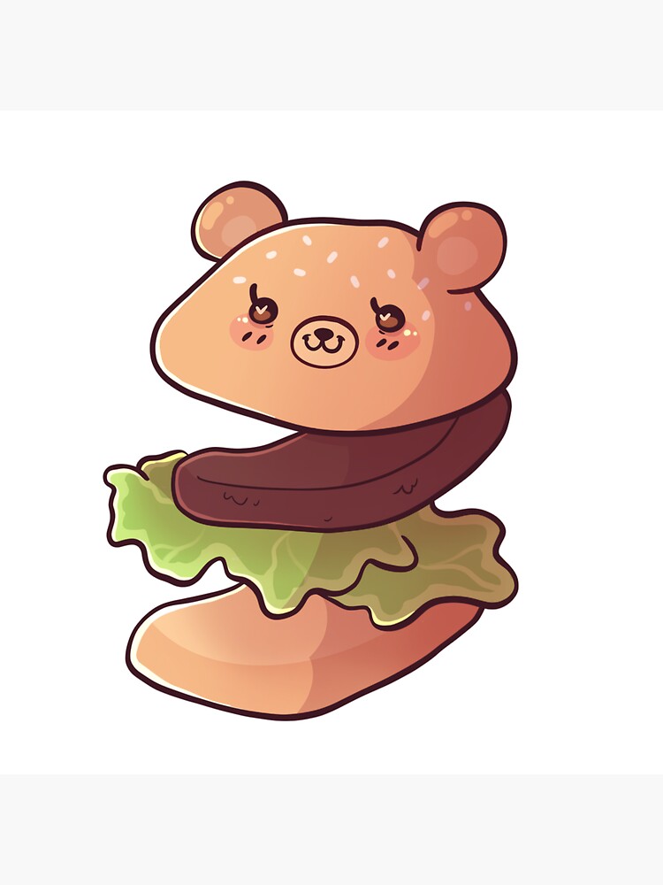 "burger bear" Sticker for Sale by Galosaur | Redbubble