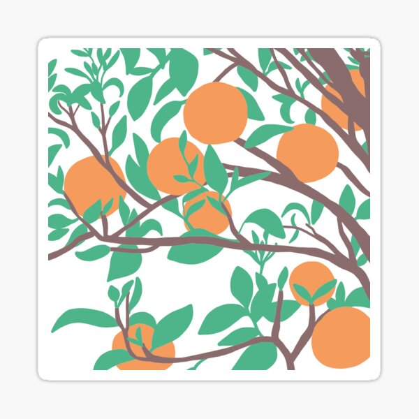 "Orange tree" Sticker for Sale by BAINAI | Redbubble