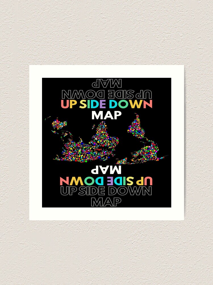 "Upside Down Map - Color Full World Map" Art Print by mewsis | Redbubble