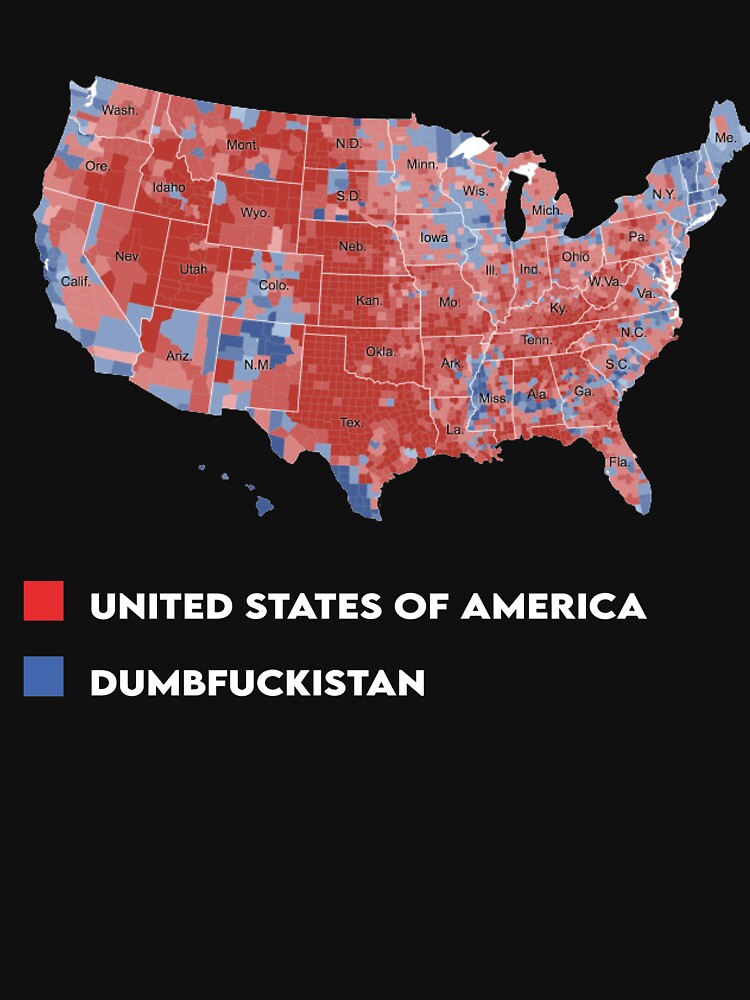 "Election Map United States of America Dumbfuckistan Funny " Essential ...