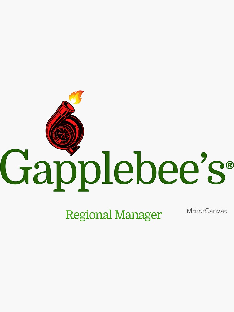 "Gapplebees Regional Manager" Sticker for Sale by MotorCanvas | Redbubble