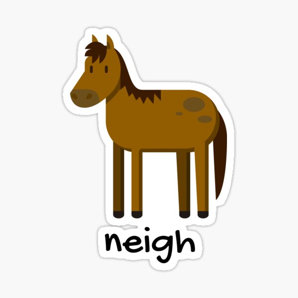 "Funny, cute, horse, neigh, cartoon illustration, handwritten, cursive ...