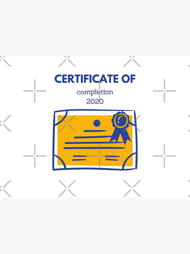 "Certificate of Completion 2020" Sticker by tyaroslav1 | Redbubble