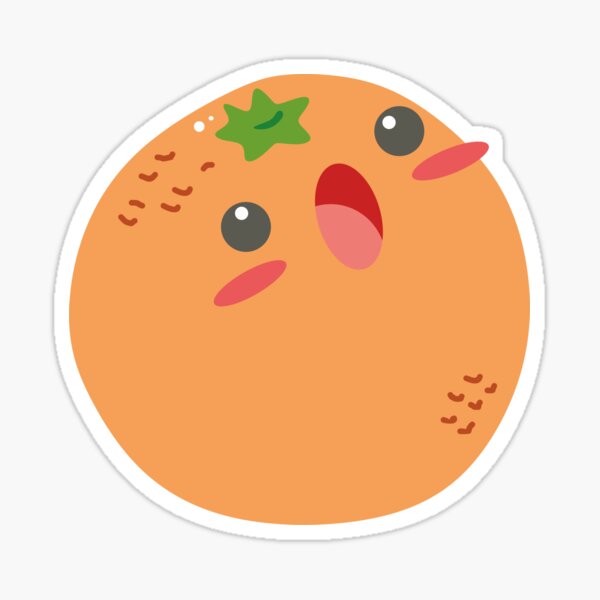 "Orange chibi cutely surprised" Sticker for Sale by Bamboowood | Redbubble