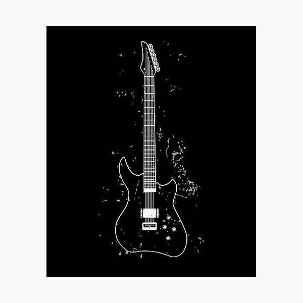 "Bass guitar - contour, outline" Photographic Print by Mohja-Design ...