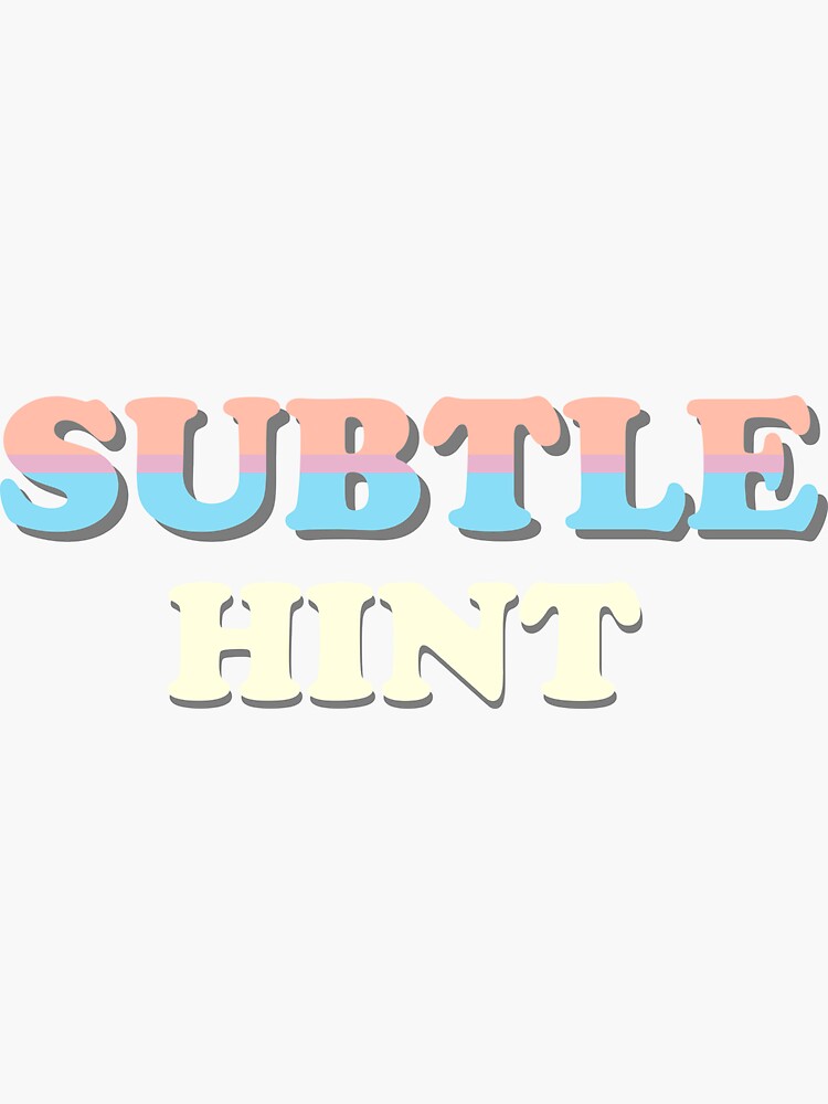 "Subtle Hint (Bi)" Sticker by cuddlespuddle | Redbubble