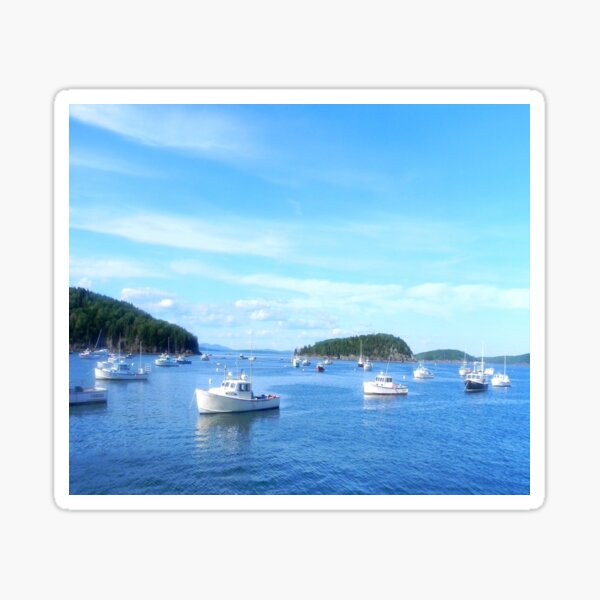 "Bar Harbor, Maine Boats" Sticker for Sale by c0rinna66 | Redbubble