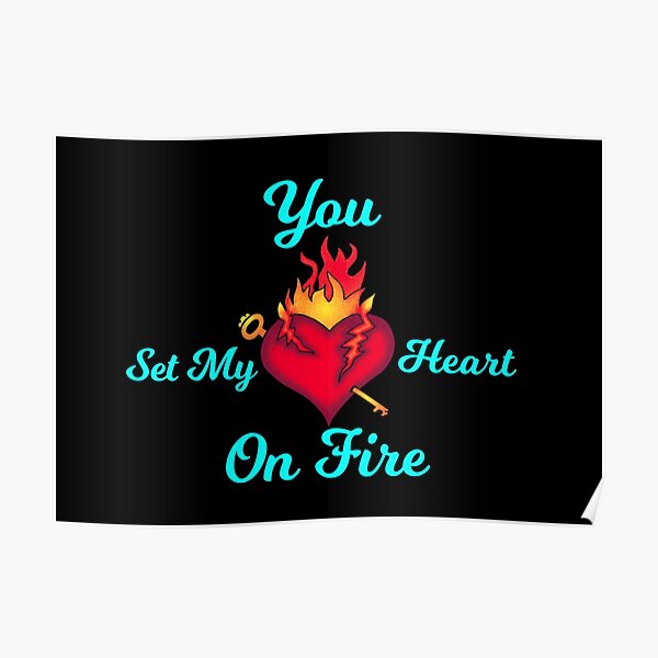 "Lover You Set My Heart On Fire Vintage Retro Tattoo" Poster for Sale ...