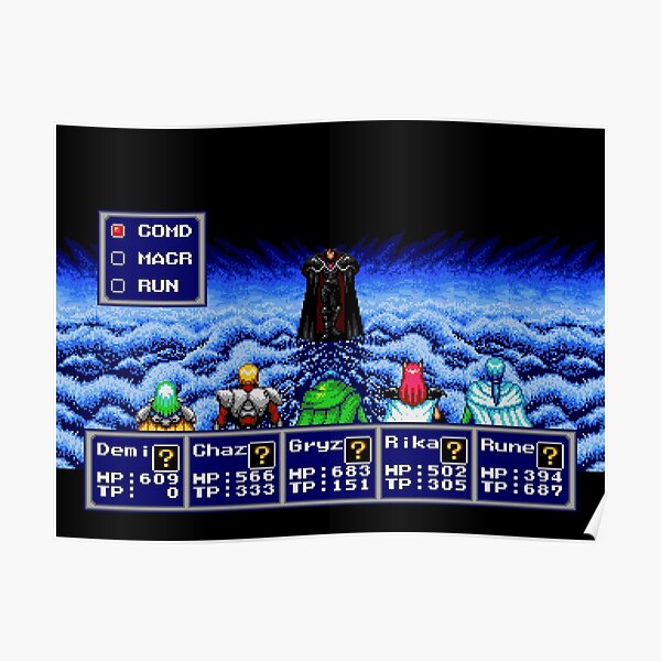 "Classic Phantasy Star IV Boss Battle" Poster by Tark-Abelard | Redbubble