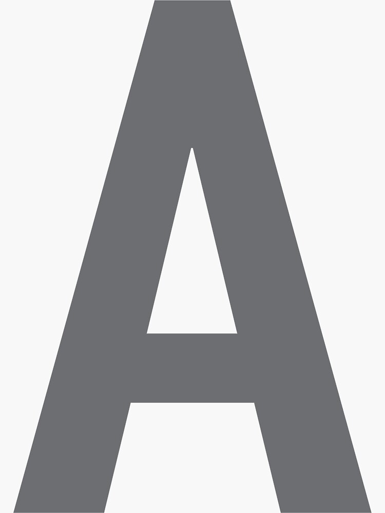 "Letter A - Grey" Sticker by Meganb1220 | Redbubble