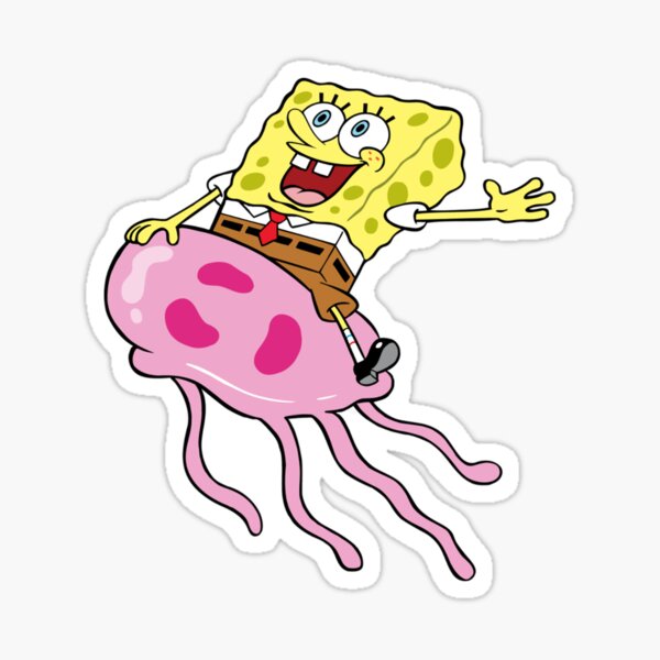 Pegatina Bob Esponja Medusa De Lillianbarnes Redbubbl