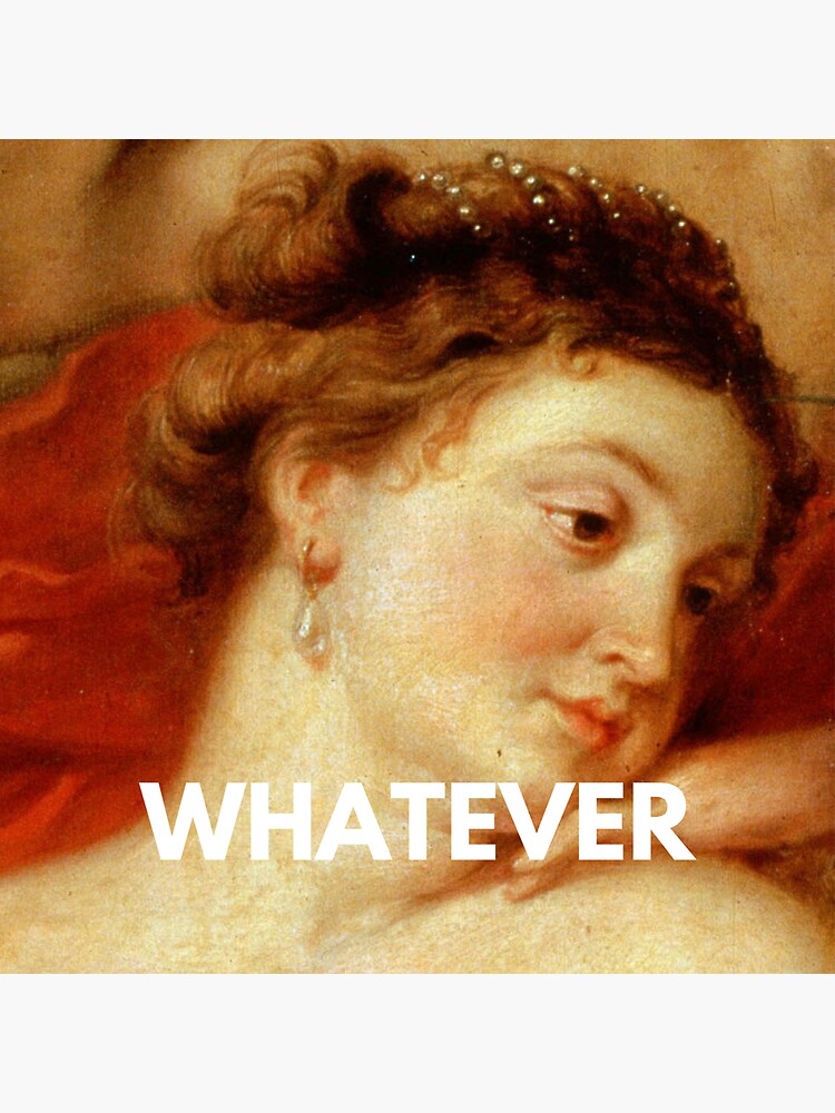 "Whatever: funny renaissance face painting for art lovers" Sticker for ...
