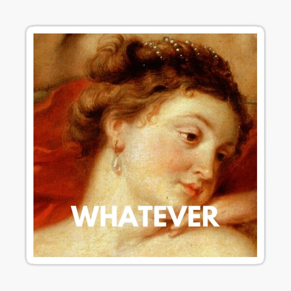 "Whatever: funny renaissance face painting for art lovers" Sticker for ...
