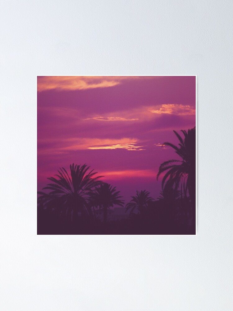 "Violet Palm Tree Sunset" Poster by leougiglio | Redbubble