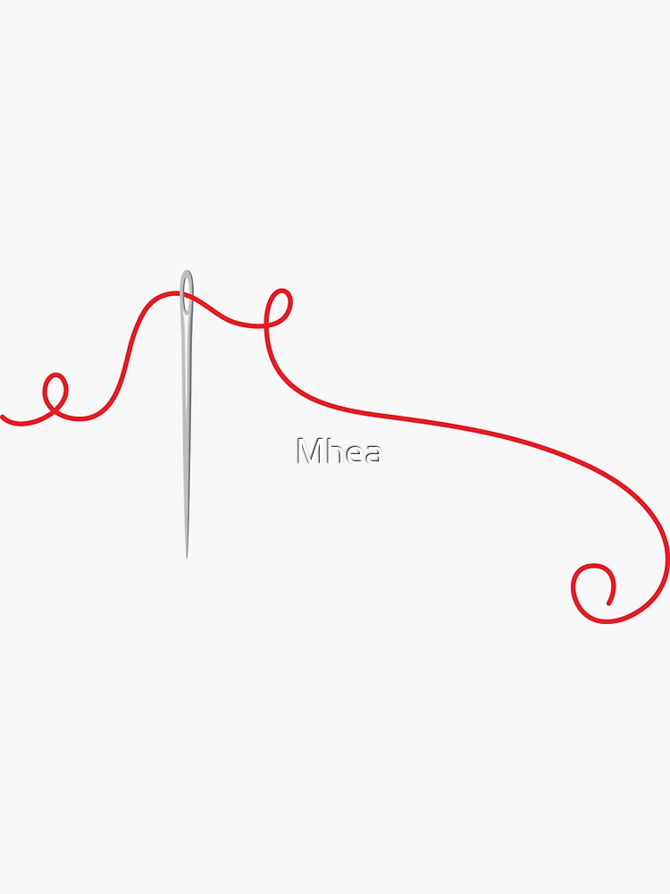 "Needle and thread sticker" Sticker for Sale by Mhea | Redbubble